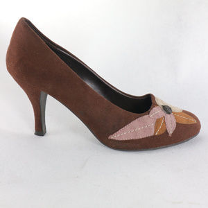Highlights | Shoes | Like New Highlights Chocolate Brown Floral Heels ...